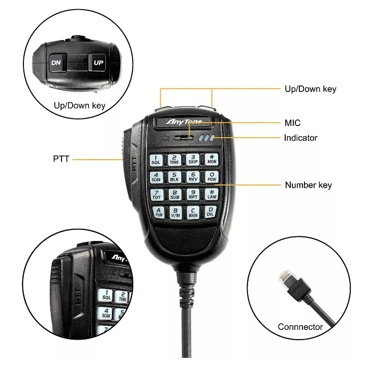 ANYTONE AT-779UV Replacement Microphone