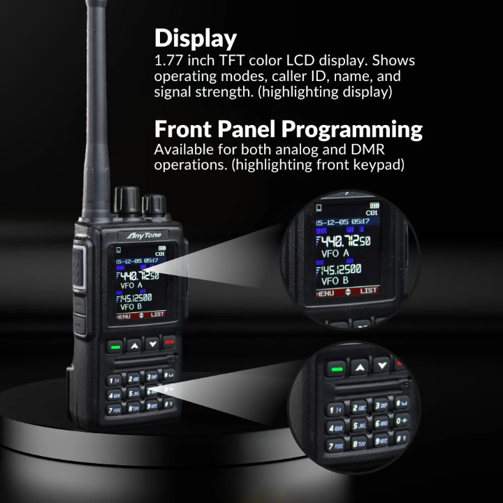 ANYTONE AT-D168UV DMR Dual Band Handheld 136-174MHZ 400-480MHZ with 18