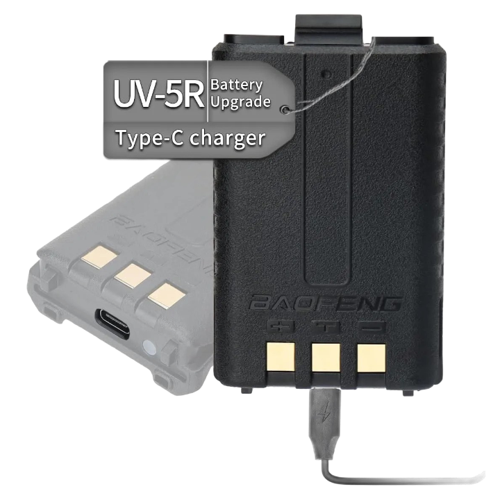 Baofeng BL-5 1800mAh Size Li-ion USB-C Battery Pack for UV-5R with USB