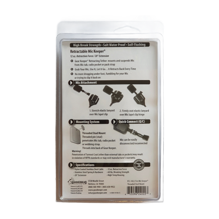 GEARKEEPER RT2-4022 Retractable High Temperature Microphone Keeper