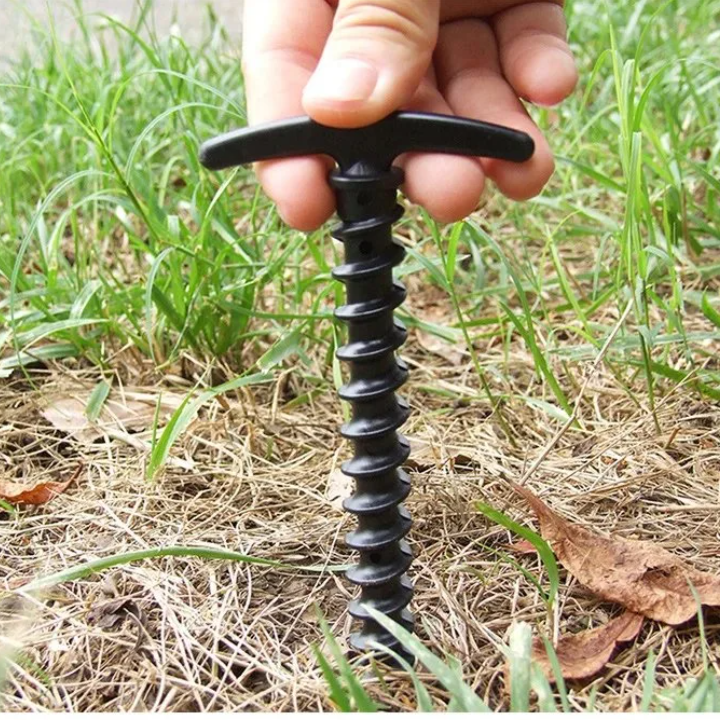 TECHOMAN T Shape Screw Type Guy Ground Peg Anchors for SOTA / POTA Ant