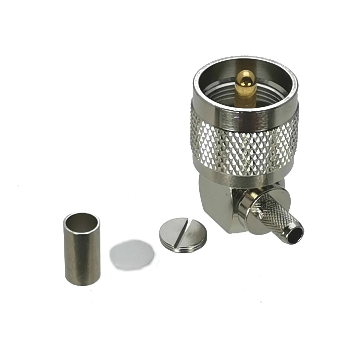 TECHOMAN PL259 TYPE Male Right Angle / 90 degrees Crimp Plug for RG58