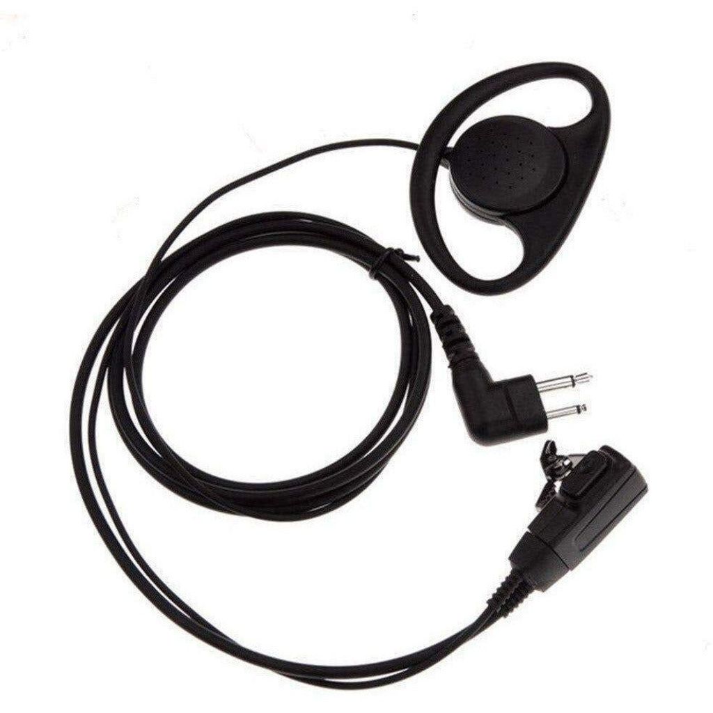 D Shape Earpiece / Microphone for Motorola 2-pin Radios