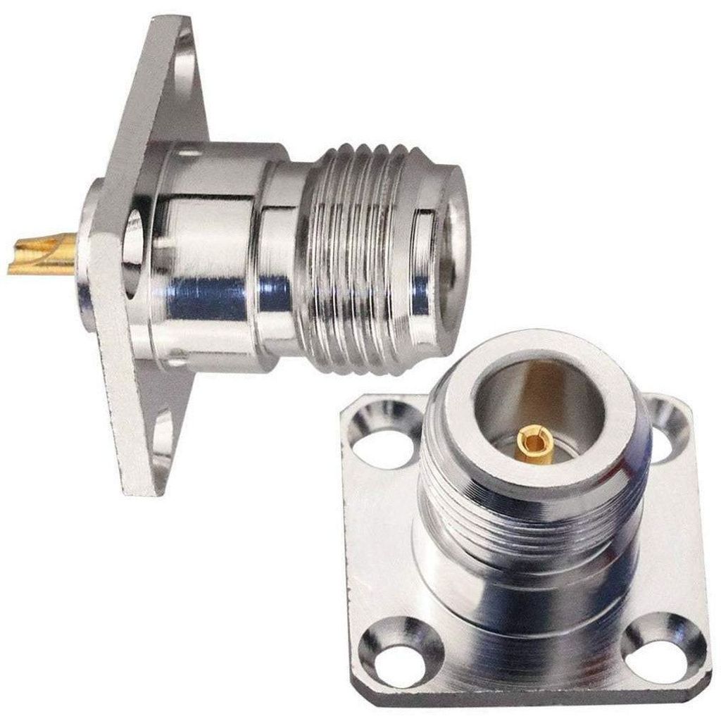 N Type Female Square Chassis Socket Solder Connector