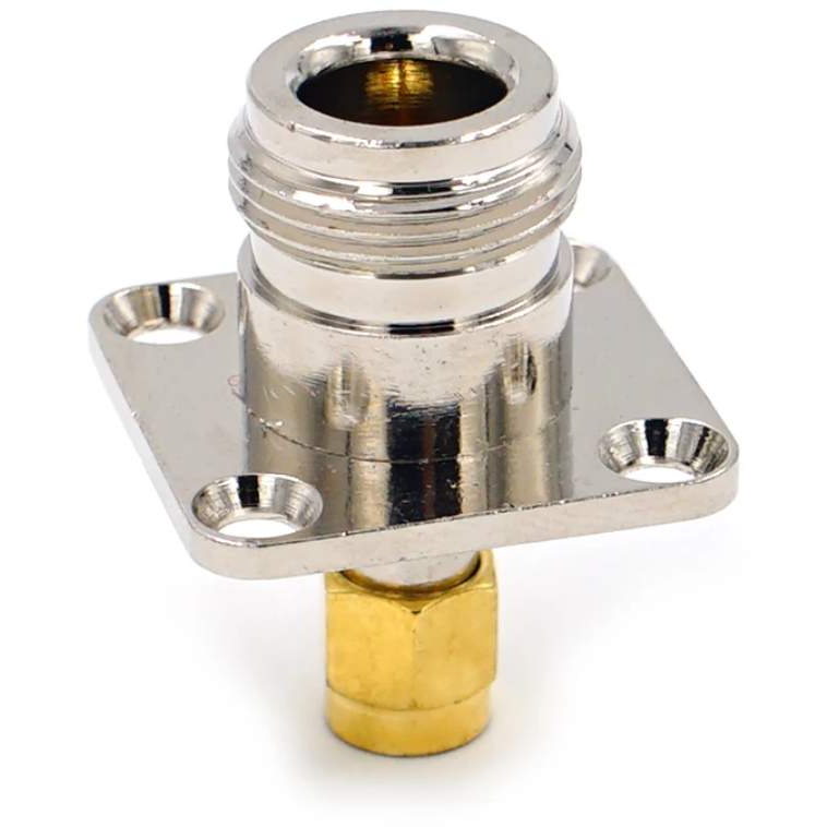TECHOMAN N Type Female Chassis Socket to SMA Male Plug Joiner / Connec