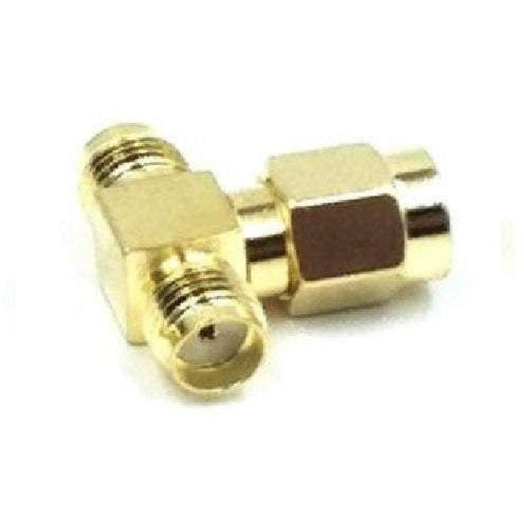 SMA Male Plug to 2x SMA Female Sockets T Joiner / Splitter / Connector